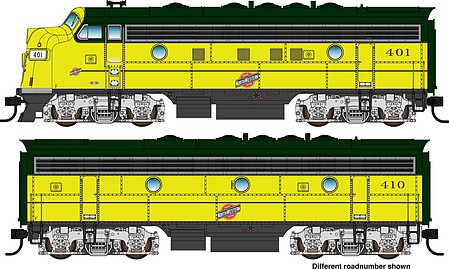 WalthersMainline EMD F7 A-B Set ESU Sound and DCC - C&NW #402, #411 HO Scale Model Train Diesel ...