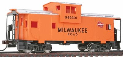 Walthers-Trainline Wide-Vision Caboose - Ready to Run Milwaukee Road #992301 (orange, silver ...
