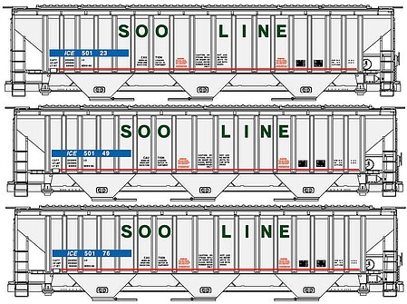 Accurail HO Covered Hopper Soo Line 3 car set