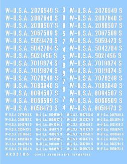 Archer US War Registration Codes for Recon/Emergency Vehicles - Plastic ...