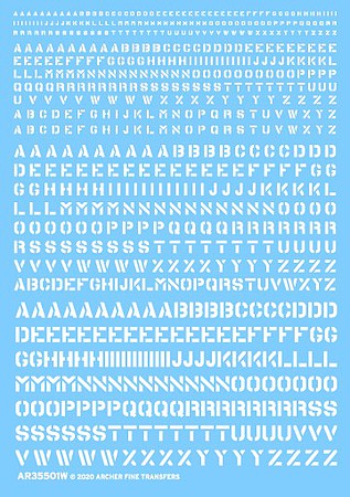 Archer Generic Stencil Style Lettering (White)