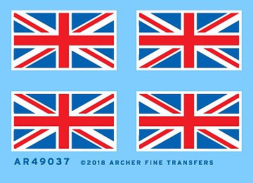 Archer British Flags (2) Plastic Model Flags Stencil Kit 1/48 Scale #49037