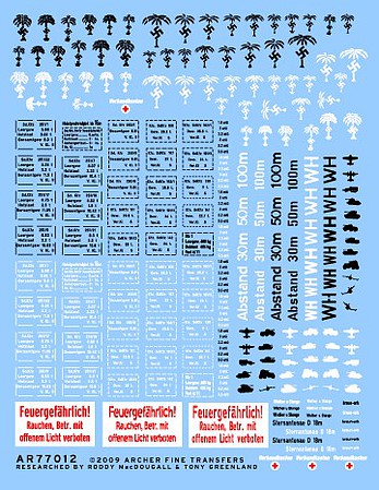 Archer Assorted German Vehicle Marking Stencils