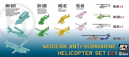 AFVClub Modern Anti Submarine Heli Set B Plastic Model Helicopter Kit 1 ...