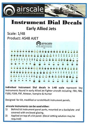 Airscale Early Allied Jets Instrument Dials (Decal) Plastic Model ...