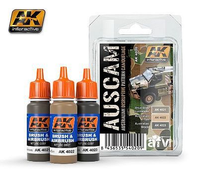 AK Australian Camouflage Acrylic - Hobby and Model Enamel Paint Set #4020