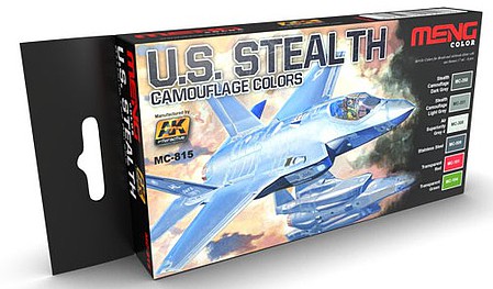 AK US Stealth Camouflage Colors Acrylic Paint Set (6 Colors) 17ml Bottles
