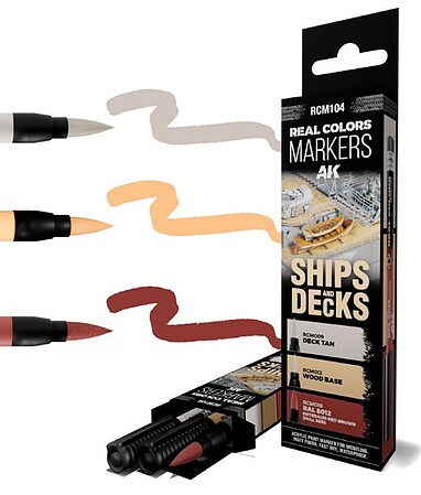 AK Real Colors Acrylic Marker for Ships & Decks (3) Hobby and Craft ...