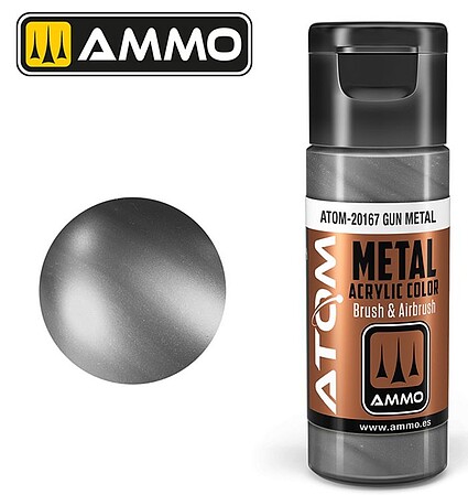 AM Atom- Metallic Gun Metal Acrylic Paint 20ml Bottle #20167