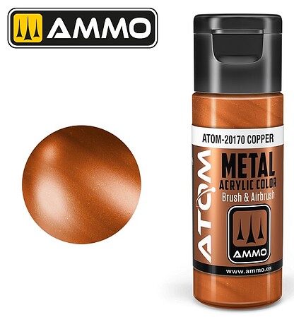AM Atom Metallic Copper Acrylic Paint 20ml Bottle
