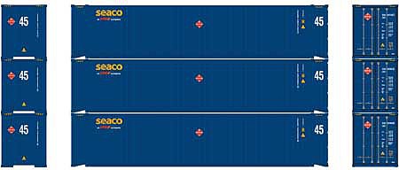 Athearn HO RTR 45' Container, Seaco w/HNA Logo (3) #24559