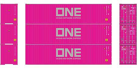 Athearn HO RTR 40' Hi-Cube Containers, ONE #1 (3)