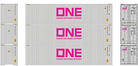 Athearn HO RTR 40' Hi-Cube Containers, ONE #2 (3)