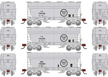 Athearn HO ACF 2970 Cvr Hopper,MP/TP (3) #93459