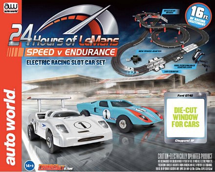 Auto-World HO 24 Hours of LeMans Speed V Endurance Slot Car 16' Racing Set
