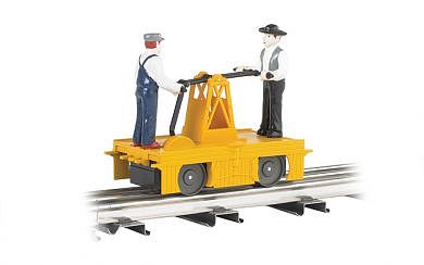 Bachmann Operating Handcar Yellow O Scale Trolley and Hand Car #23801
