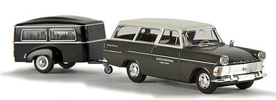 Berkina Opel PII Station Wagon w/Small Funeral Trailer Model Railroad ...
