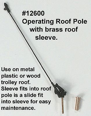 Bowser Operating Trolley Pole Form 11 Roof Pole w/Pivot Sleeve HO Scale ...
