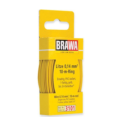 Brawa (bulk of 10) #24 Wire 1cond Ylw 33'