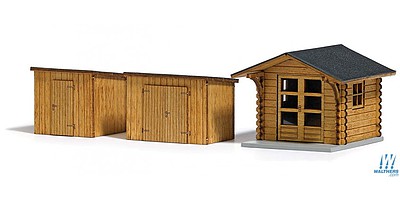Busch 3 Garden Sheds HO Scale Model Railroad Building #1529