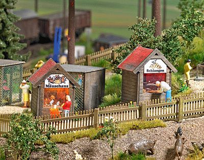 Busch Petting Zoo Structures - Laser-Cut Wood Kit HO Scale Model ...