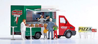 Busch Concession Truck Pizza Express HO Scale Model Railroad Vehicle #5424