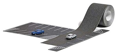 Busch 16-Stall Asphalt Parking Lot with Roadway and 2 Audi Cars With 1 ...