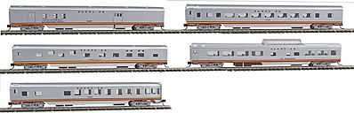 Con-Cor 85' Smooth-Side 5-Car Set Santa Fe N Scale Model Train ...