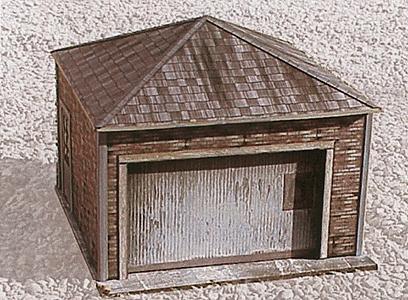 Clever Insulbrick Storage Building/Garage Precision Card Model Kit - O ...