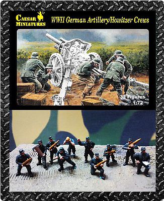 WWII German Artillery Howitzer Crew (32+) Plastic Model Military Figure ...
