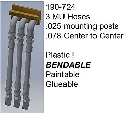 Cal-Scale 3 Line MU Hose Plastic 4/