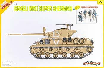Cyber Israeli M50 Super Sherman with Israeli Paratrooper Plastic Model ...