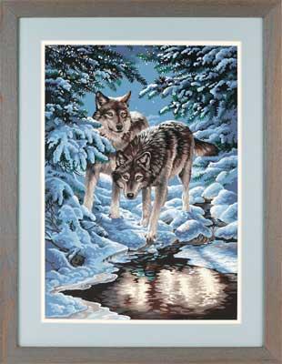 Dimensions Wintry Wolves PBN 14x20 #91289