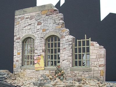 DioramasPlus Ruined Stone Building (6''x9''x6'') Plaster Model Building ...