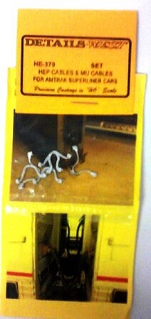 Details-West Amtrak Superliner Car HEP Cables & MU Cables HO Scale ...