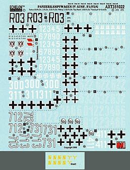 Echelon PzKpfw IV Ausf F1/2 & G 15PzRgt Plastic Model Tank Decal 1/35 ...