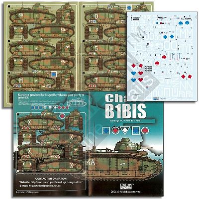 Echelon Char B1bis Tanks (Re-Issue) Plastic Model Tank Decal 1/35 Scale ...