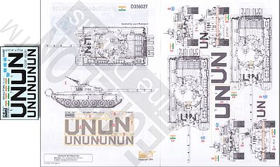 Echelon UN Indian T72M1s in Somalia for a Tamiya Model Plastic Model ...