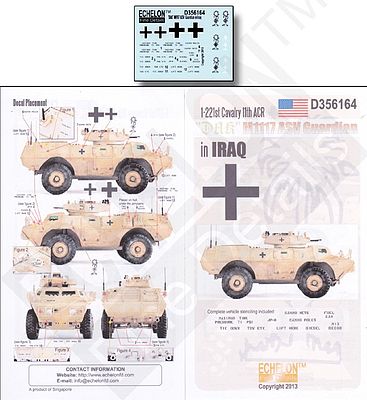 Echelon 1-221st Cavalry 11th ACR DAK M1117 ASV Guardian Plastic Model ...
