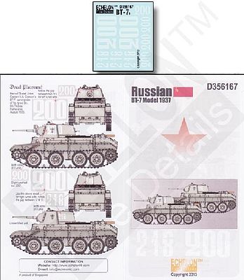 Echelon BT7 Model 1937 (War Hero) Plastic Model Tank Decal 1/35 Scale ...