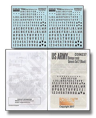 Echelon 1/35 US Army Bumper Code Generic Set 2 (Black)