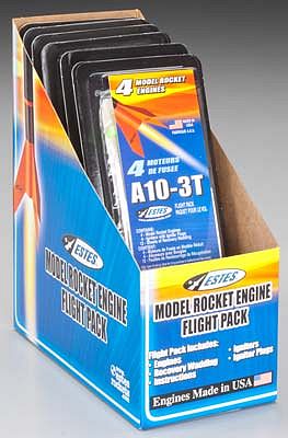 Estes A10-3T Model Rocket Engine (4) with Wadding