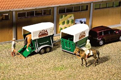 Faller Horse Trailer Kit (2) HO Scale Model Railroad Vehicle #130545