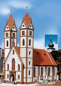 Faller Town Church with Twin Steeples HO Scale Model Railroad Building ...