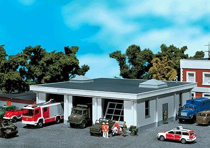 Faller 3-Bay Fire Station - Kit - HO-Scale #144040