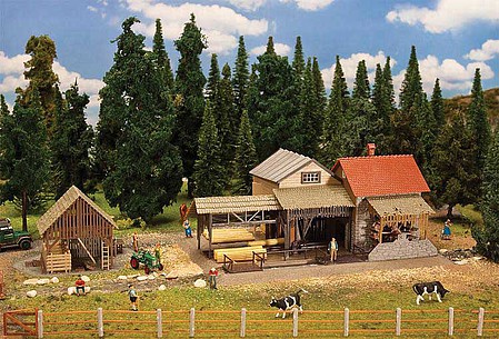 Faller Sawmill with Shed Kit HO Scale Model Railroad Building #191767