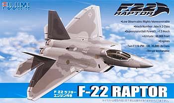 Fujimi F-22 Raptor Plastic Model Airplane Kit 1/72 Scale #72222