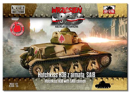 First-To-Fight 1/72 WWII Hotchkiss H38 Tank w/SA18 Cannon