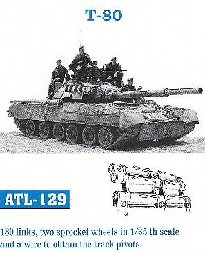 Fruilmodel T80 Tank Track Link Set (180 Links & 2 Sprocket Wheels ...