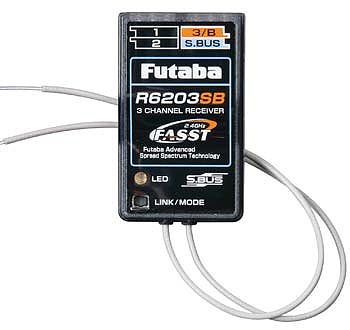 Futaba 2.4GHz FASST 3-18Ch Micro SBus HV Rx #r6203sb